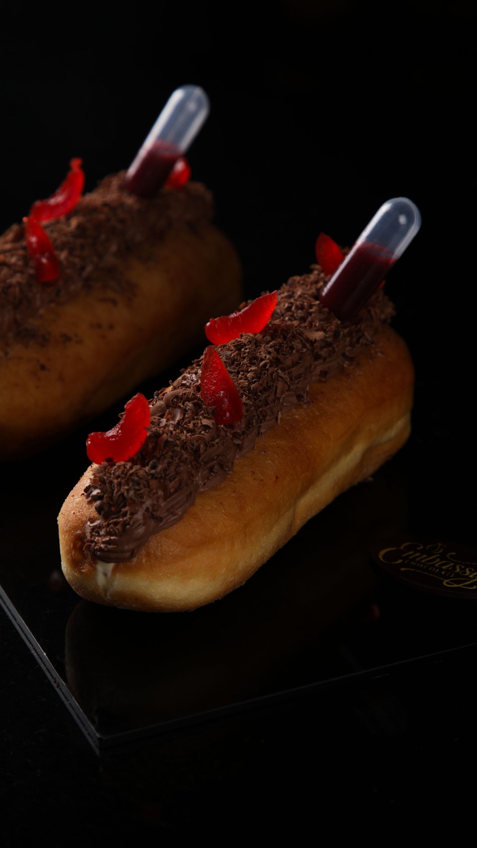 Black Forest Long John Donut | Embassy Chocolate